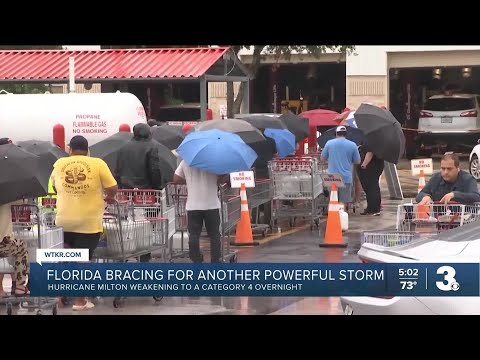 Hurricane Milton weakens to a Category 4 storm, but evacuation is still necessary for some