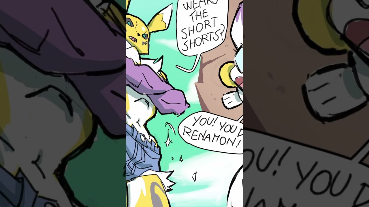 RENAMON WEARS THE SHORT SHORTS! digimon comic dub