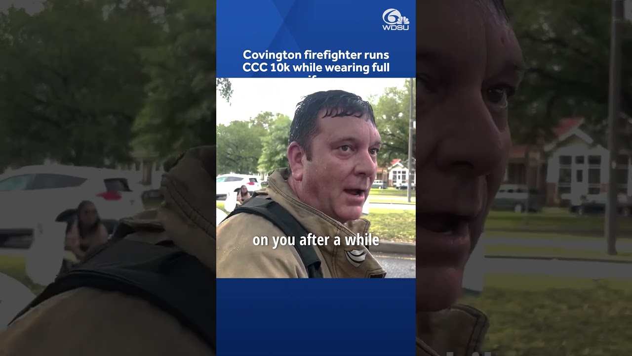 Covington firefighter runs CCC while wearing his full uniform