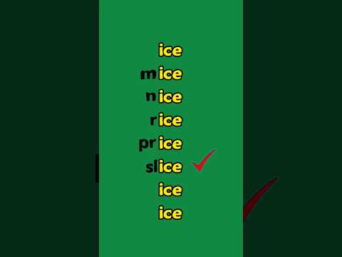 words ending "ice" | nice, mice, price,...