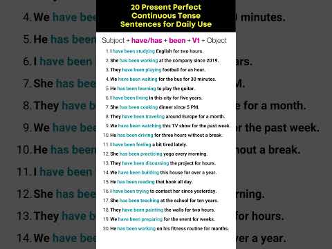 Present Perfect Continuous Tense in English Grammar | 30 Present Perfect Continuous Tense.