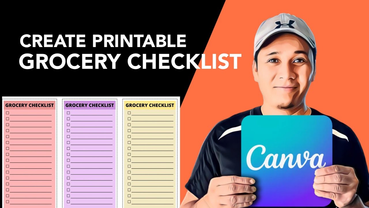 How to create a Printable Grocery Checklist using Canva