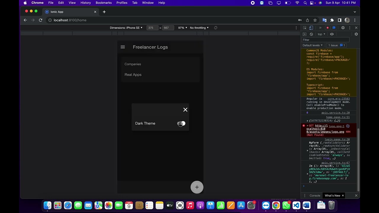 Adding Dark theme inside ionic capacitor app