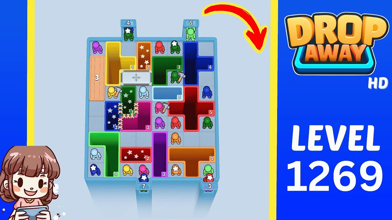 Drop Away Level 1269 Solution Walkthrough
