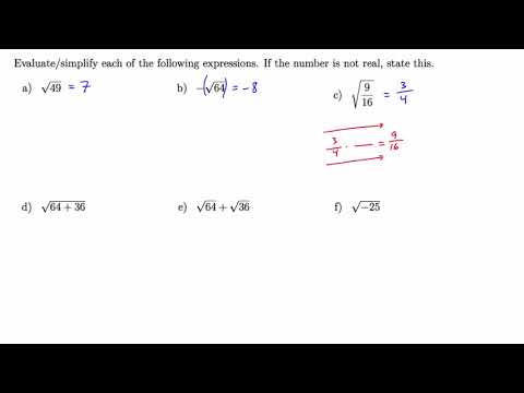 MTH 65 (§6.1, v2) Evaluating Square Roots