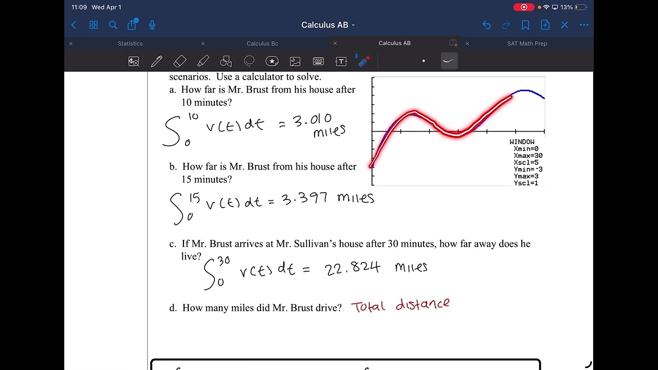 AP Dual Calculus Topic 8.2 Connecting Position, Velocity, and Acceleration with Integrals 