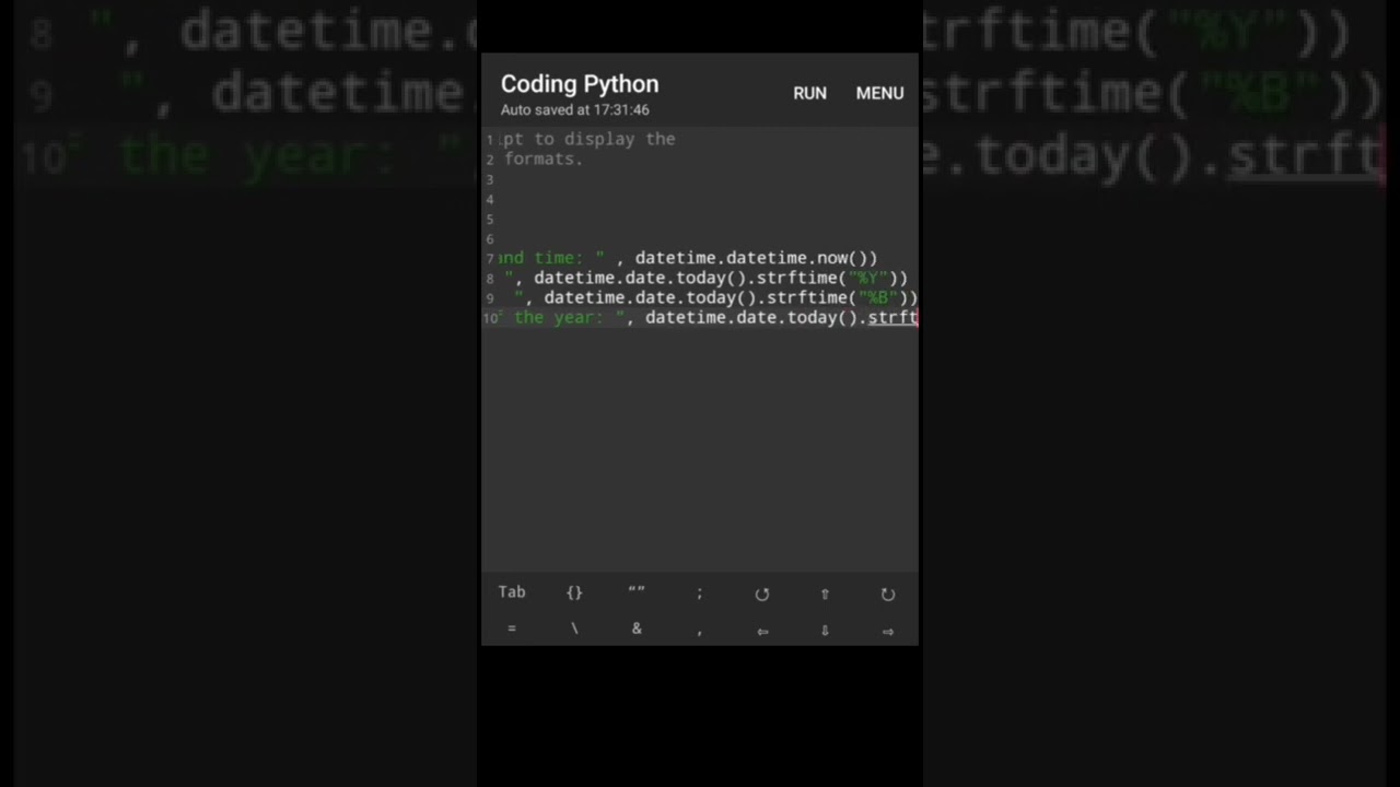 Write a Python Program to display the various Date Time formats#shorts #python #viral #coding#trend