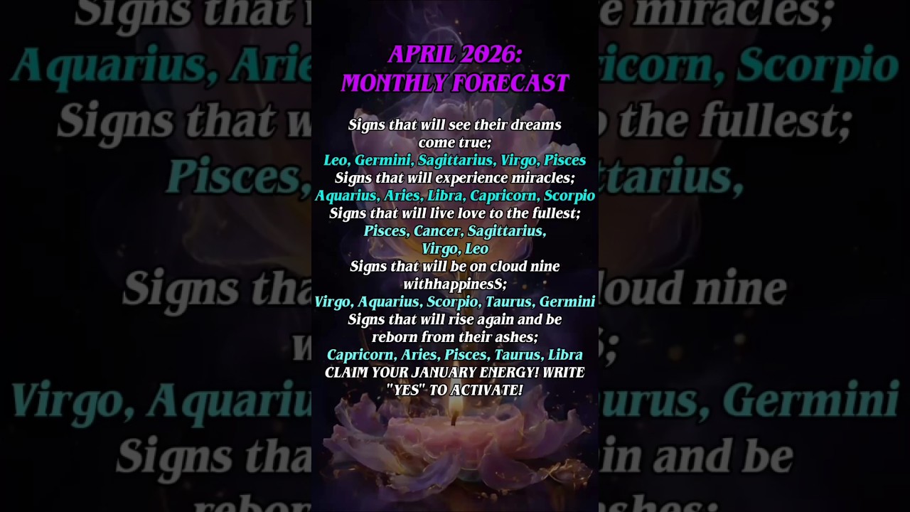 APRIL 2026: MONTHLY FORECASTS💫💞#zodiac #zodiacsign #astrology #horoscope #tarot