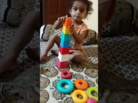 Baby Builder! ❤️2yrs old Toddler Perfection in Stacking Blocks Milestone!❤️😘😘
