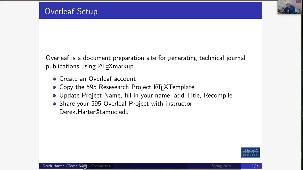 Part 01: Overleaf and GitHub Setup