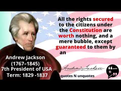 Andrew Jackson quotes on Democracy & Common Man