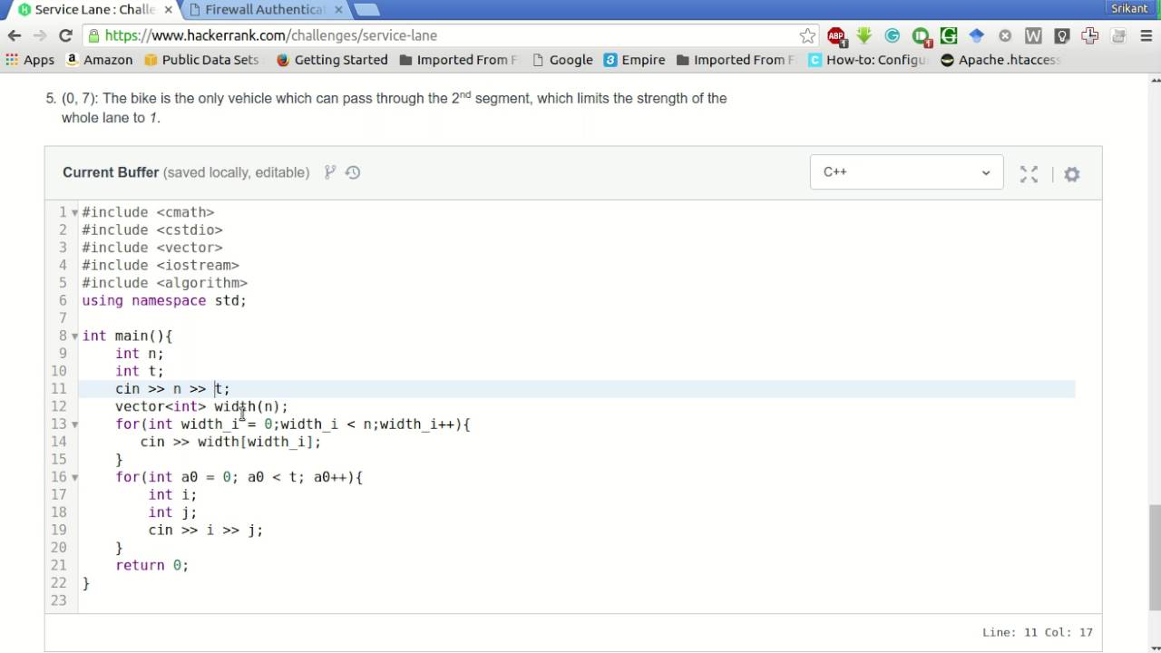 HackerRank | Service Lane Solution