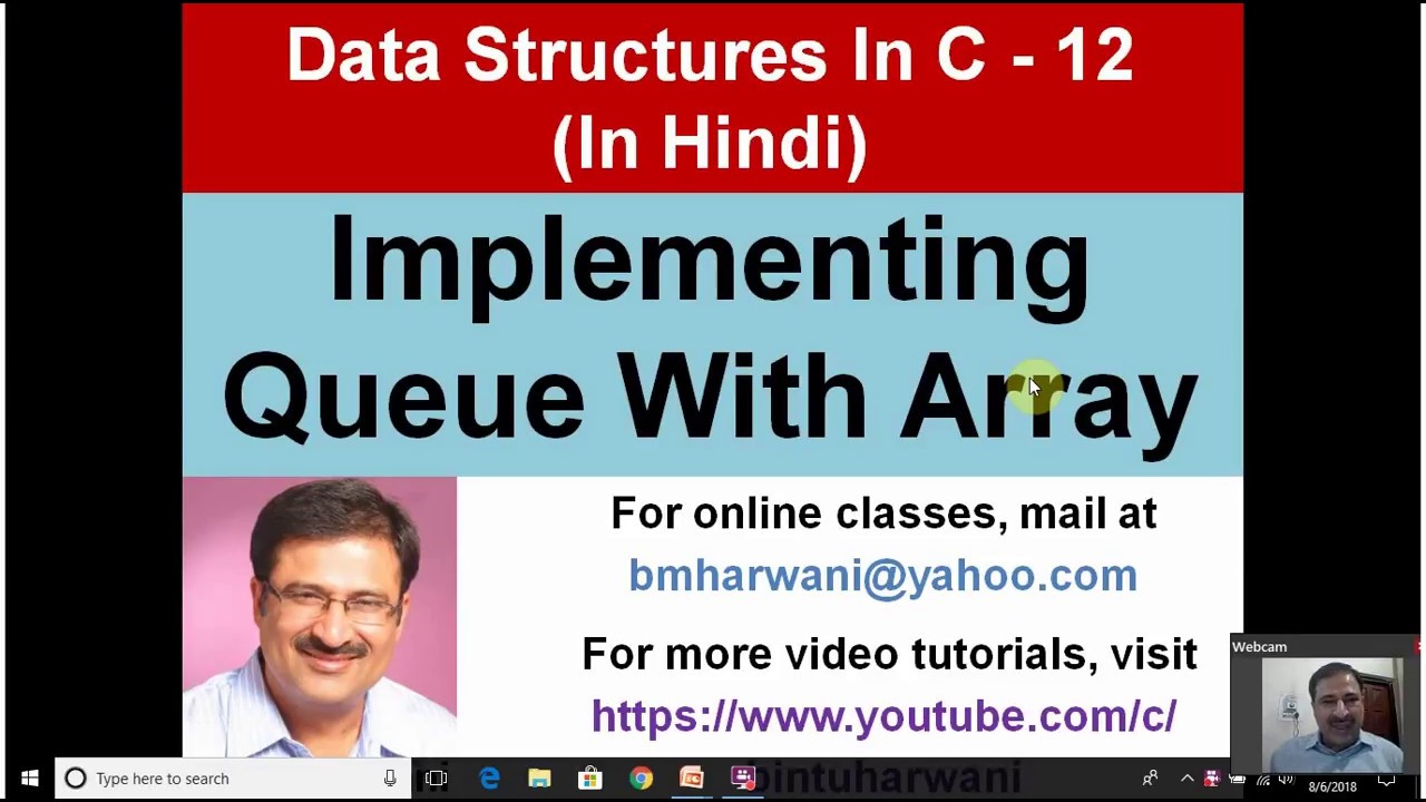 Data Structures: Array implementation of Queue in Hindi