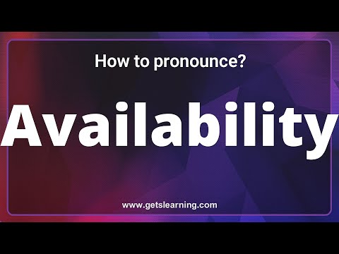 How to pronounce Availability in English Correctly | Common Word
