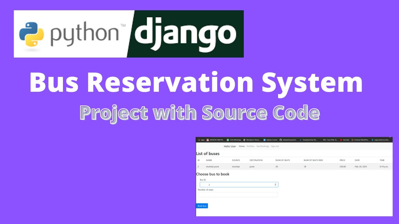 Bus Reservation System Project in Python Django with Source Code