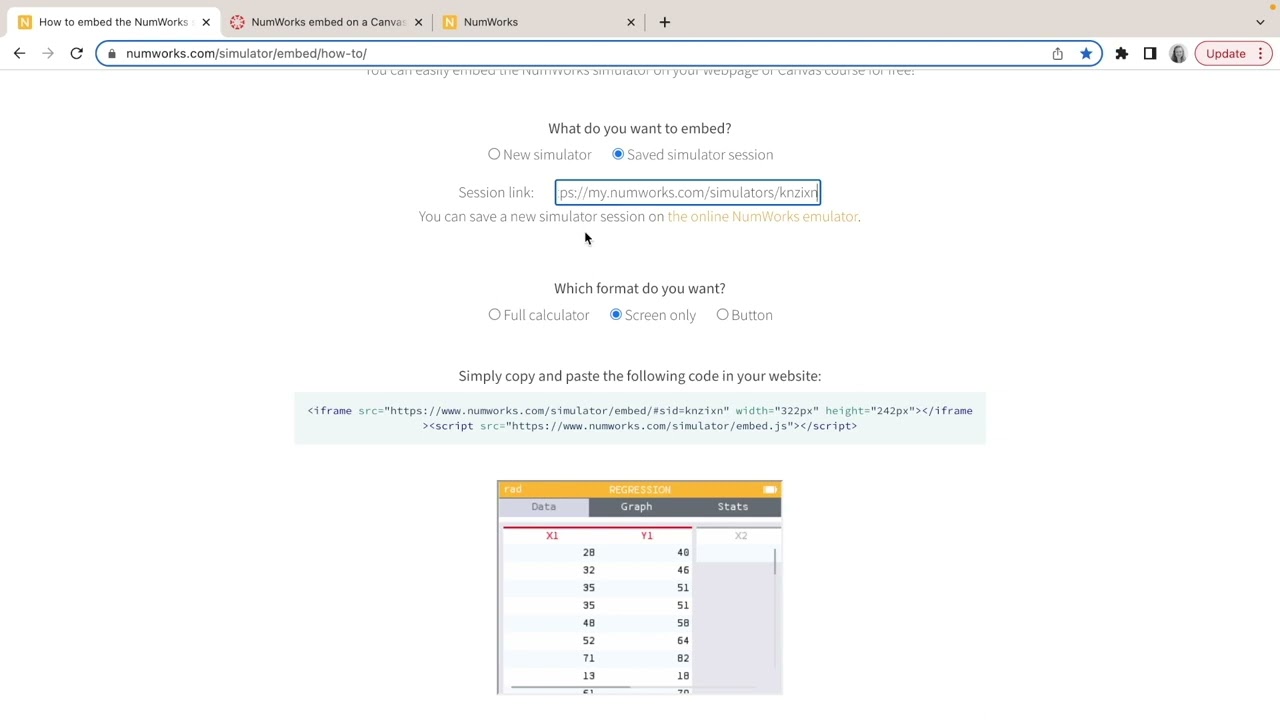 How do I embed NumWorks?