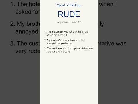 Rude Meaning + 3 Examples | Improve Your English Fast! 🚀📚 #vocabulary #learnenglish #vocabs