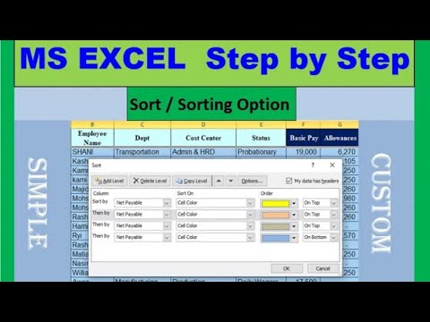 MS Excel Sort Data | How to Sort Data in Excel in Urdu / Hindi