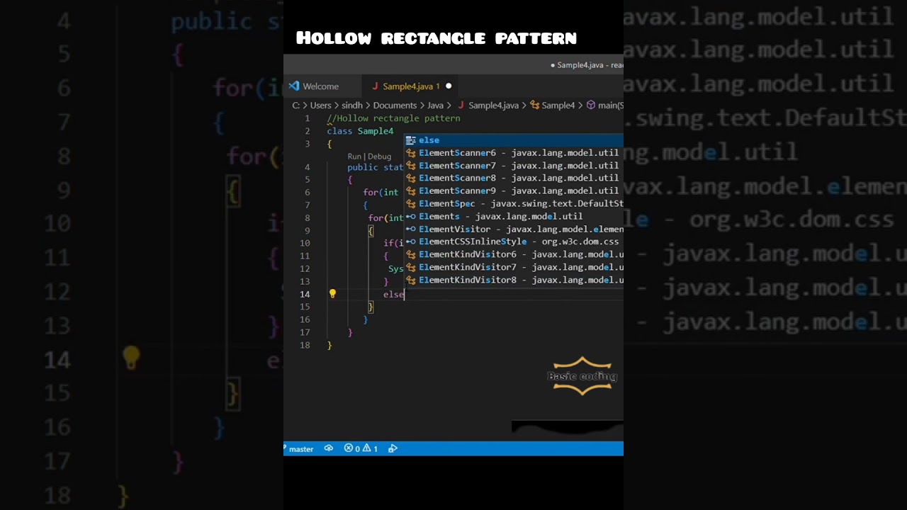 printing hollow rectangle pattern using java |Java tutorial |Basic Coding | Java programming |