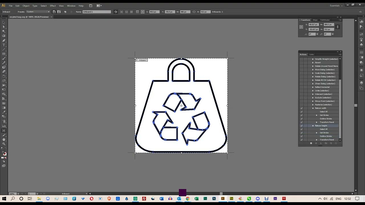 Adobe Illustrator batch process icons for Flaticon
