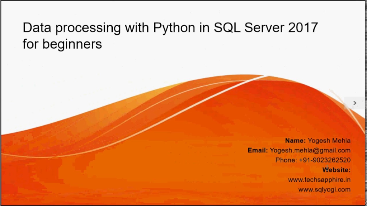 Data processing with Python in SQL Server 2017 for beginners