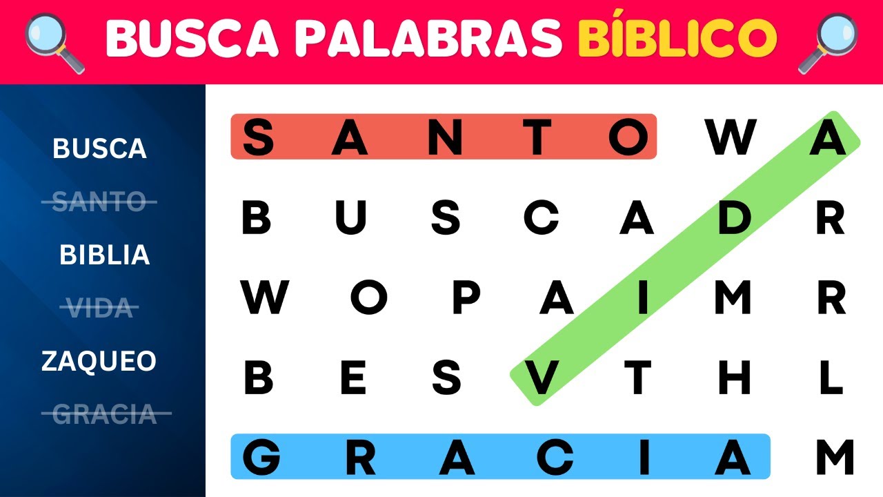 Encuentra la palabra oculta 🔍 | Sopa de Letras 🧠 | Biblia para Niños