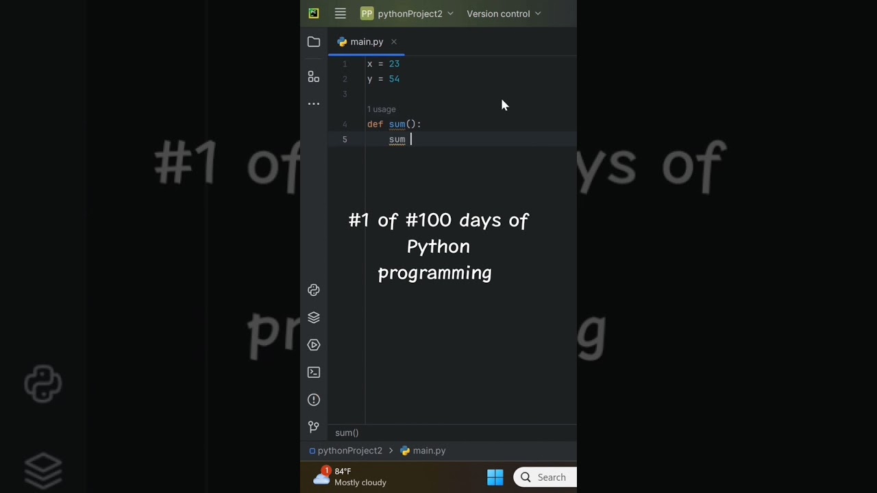 #1 of #100 days of Python programming