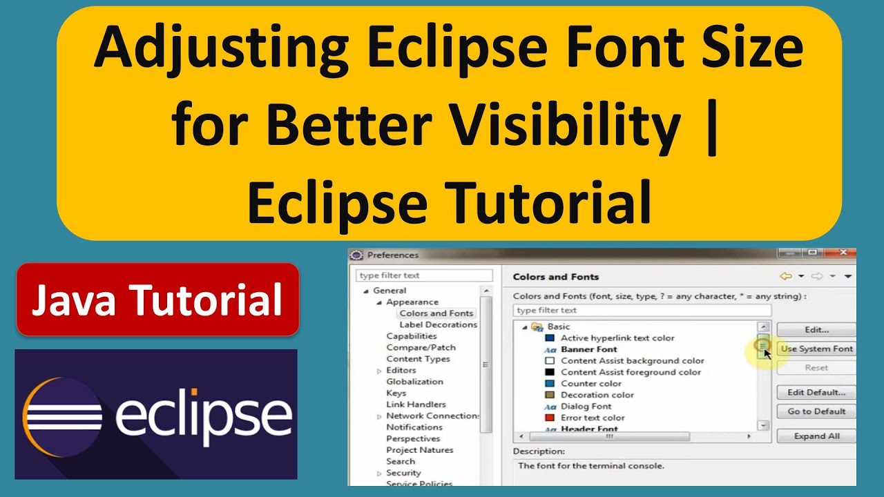 Adjusting Eclipse Font Size for Better Visibility | Eclipse Tutorial