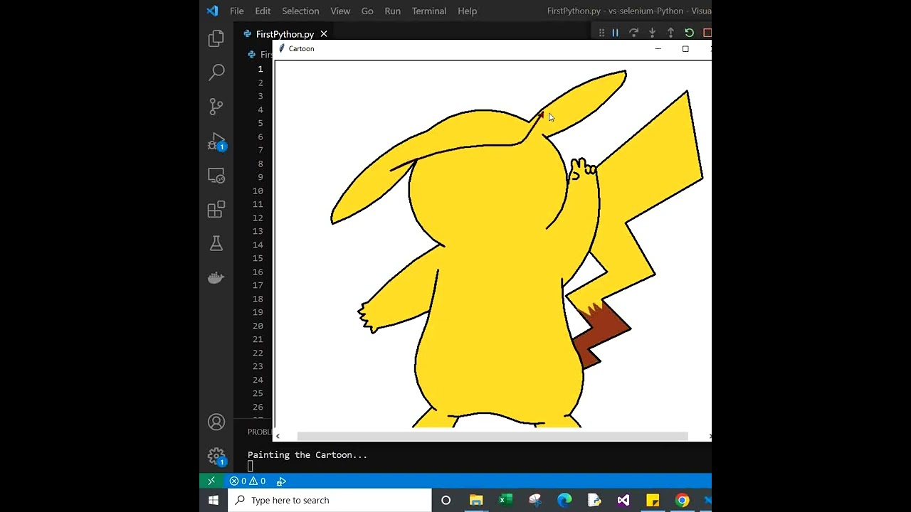 Draw Pikachu Using Python Turtle Graphic