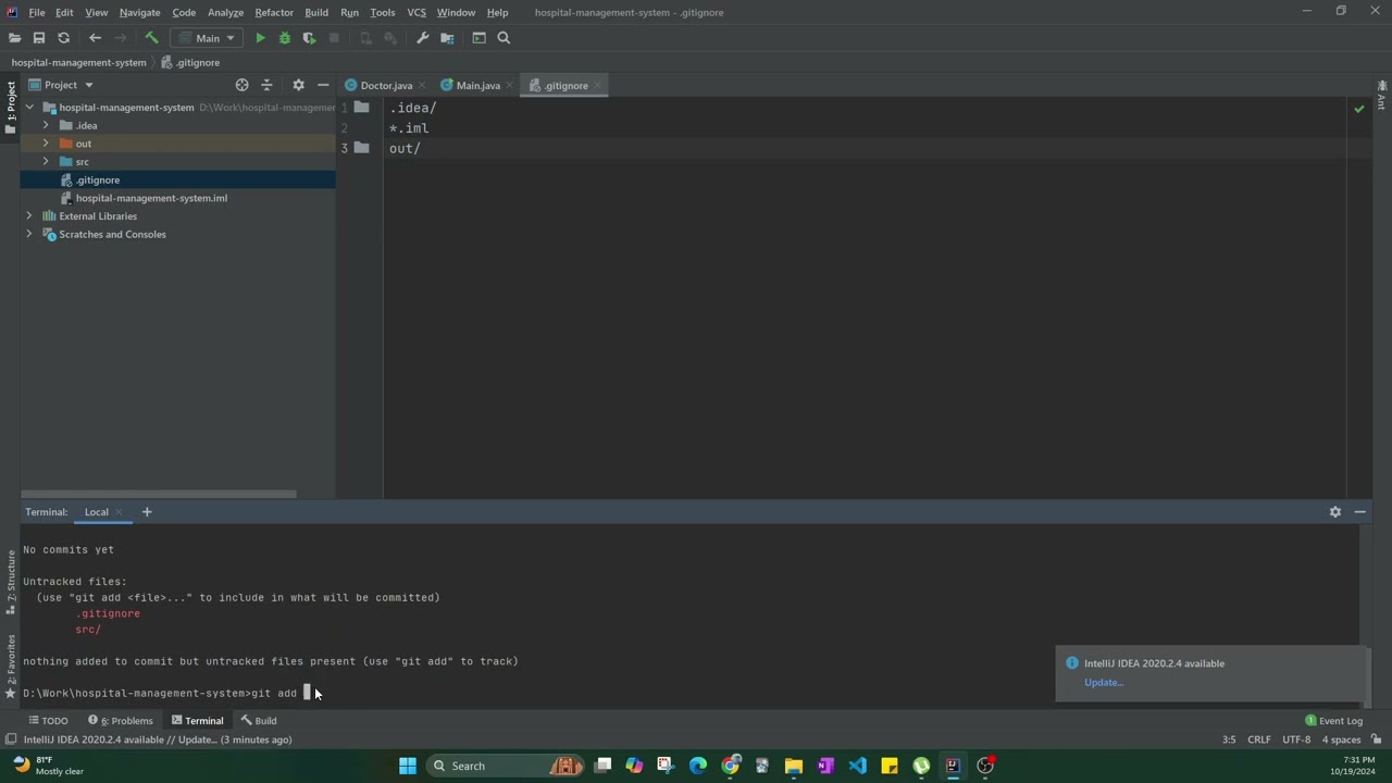 Java Hospital Management System - #02 Initialize Git Repository