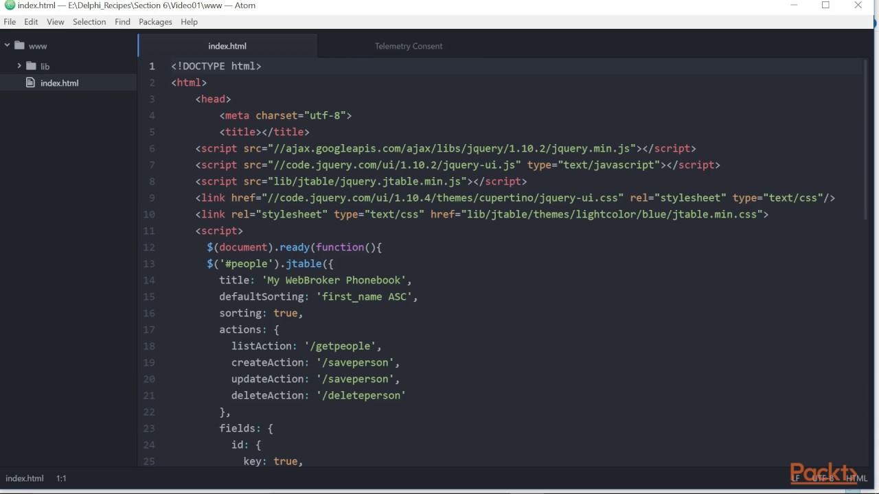 Delphi Solutions - Part 2 : Developing Web Client JavaScript App with WebBroker | packtpub.com