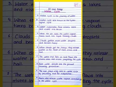 10 lines essay on water cycle in english/Speech on water cycle l short essay on water cycle/ class 3