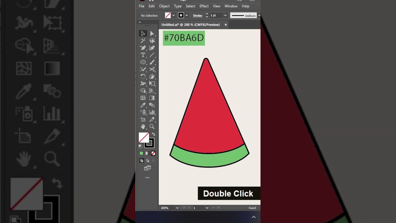 Make Watermelon Lolly Stick in Adobe Illustrator #designtutorials #adobeillustrator