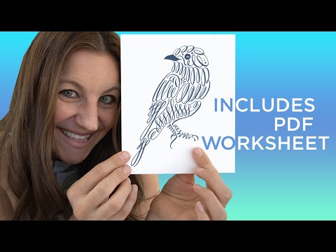 Flourished Calligraphy Bluebird Tutorial (Includes FREE Worksheet)
