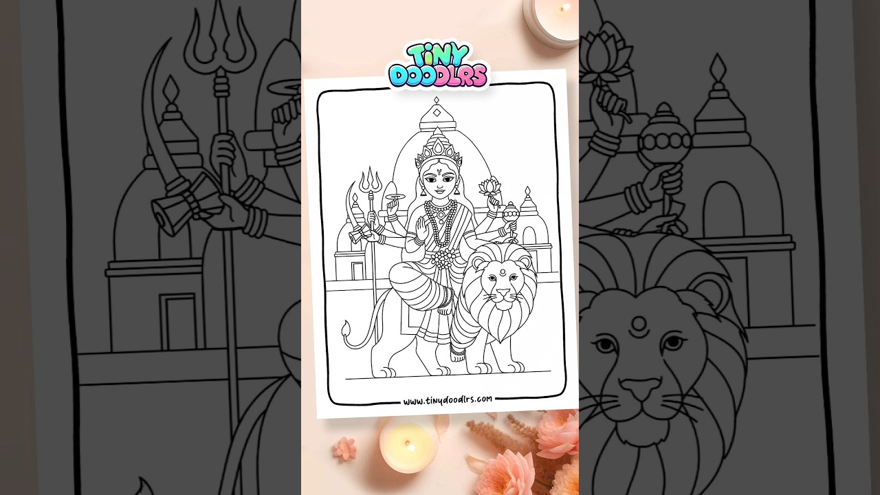 Goddess Durga Coloring Pages | Printable Navratri Drawing Sheets ✨#coloring #navratri #youtubevideo