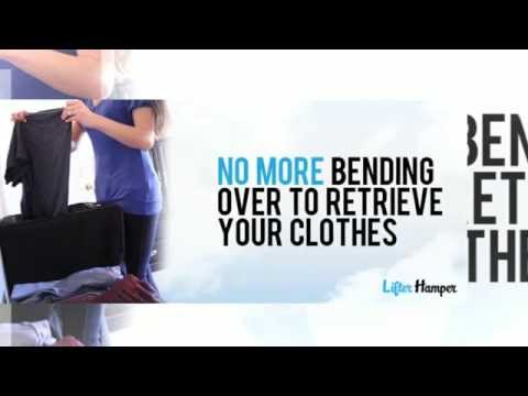 Lifter Hamper, Spring-Loaded Laundry Hamper, Hamper With Wheels