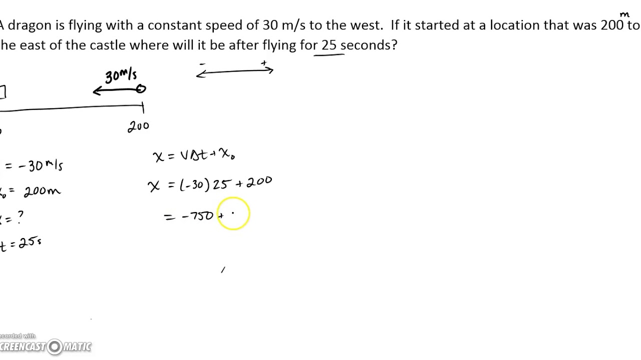 solving constant velocity word problems