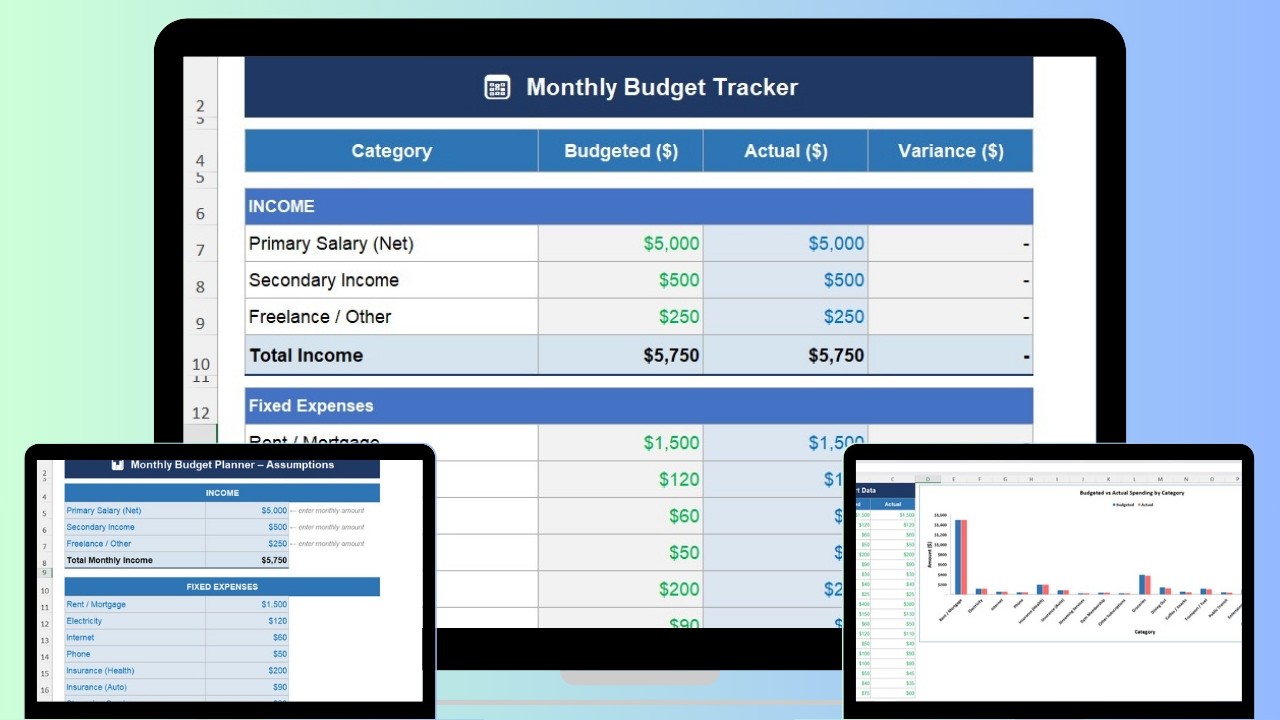 Monthly Budget Plan Template in Excel