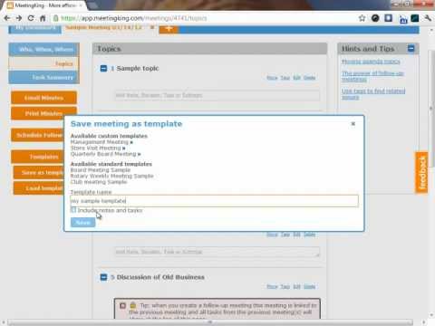 Meeting Templates - Meeting Agenda and Minutes