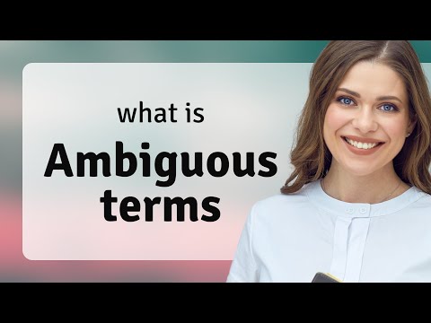 Understanding Ambiguous Terms in English