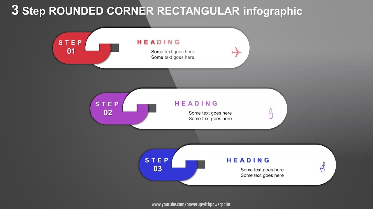 12.Create 3 Step RECTANGULAR infographic|PowerPoint Presentation|Graphic Design|Free Template