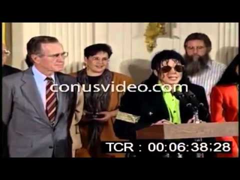 Michael Jackson in the White House 1992 Point of Light Award