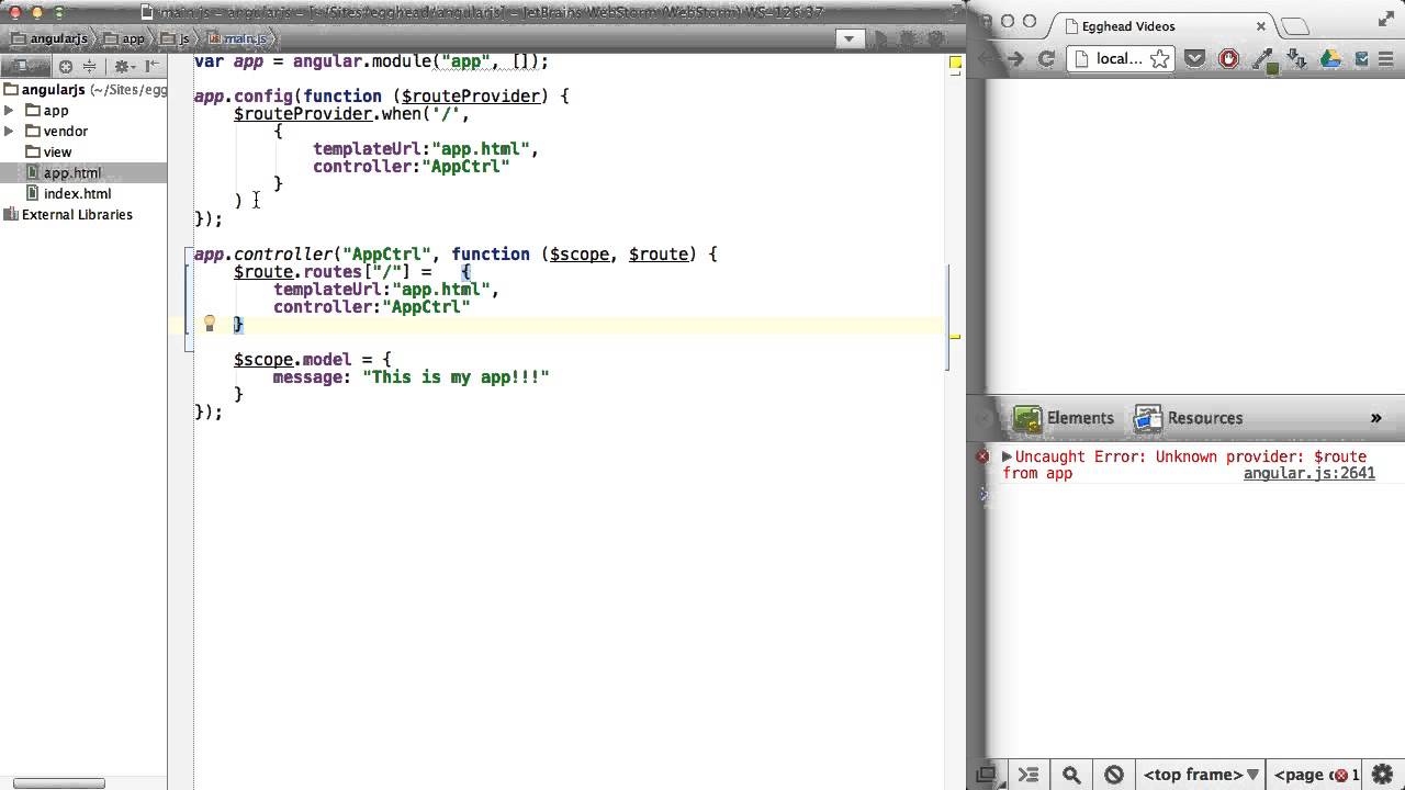 Egghead.io - AngularJS - The config function