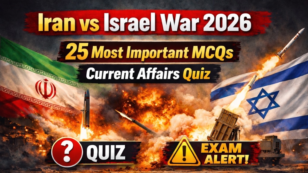 Iran vs Israel War | 20 Most Important MCQs | Current Affairs Quiz