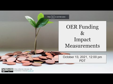 OER Funding and Impact Measurements