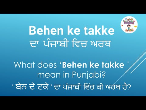 'Behen ke takke'' mean in Punjabi ? | Famous Punjabi words