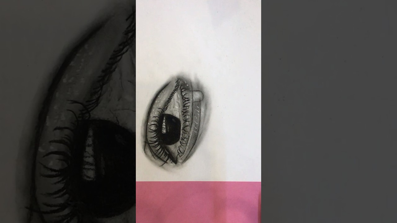 Starting a new Session of eyes. Part-1. Charcoal eye drawing #youtube #shorts #yaser_Arts￼