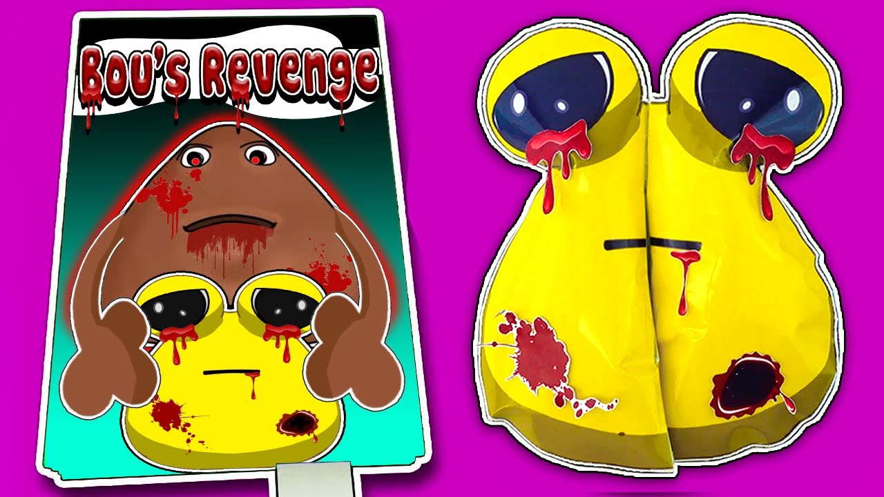 MAKING POU & BOU'S REVENGE 💩LIFE GAME BOOK📚 + (BOU'S SQUISHY PLAY)