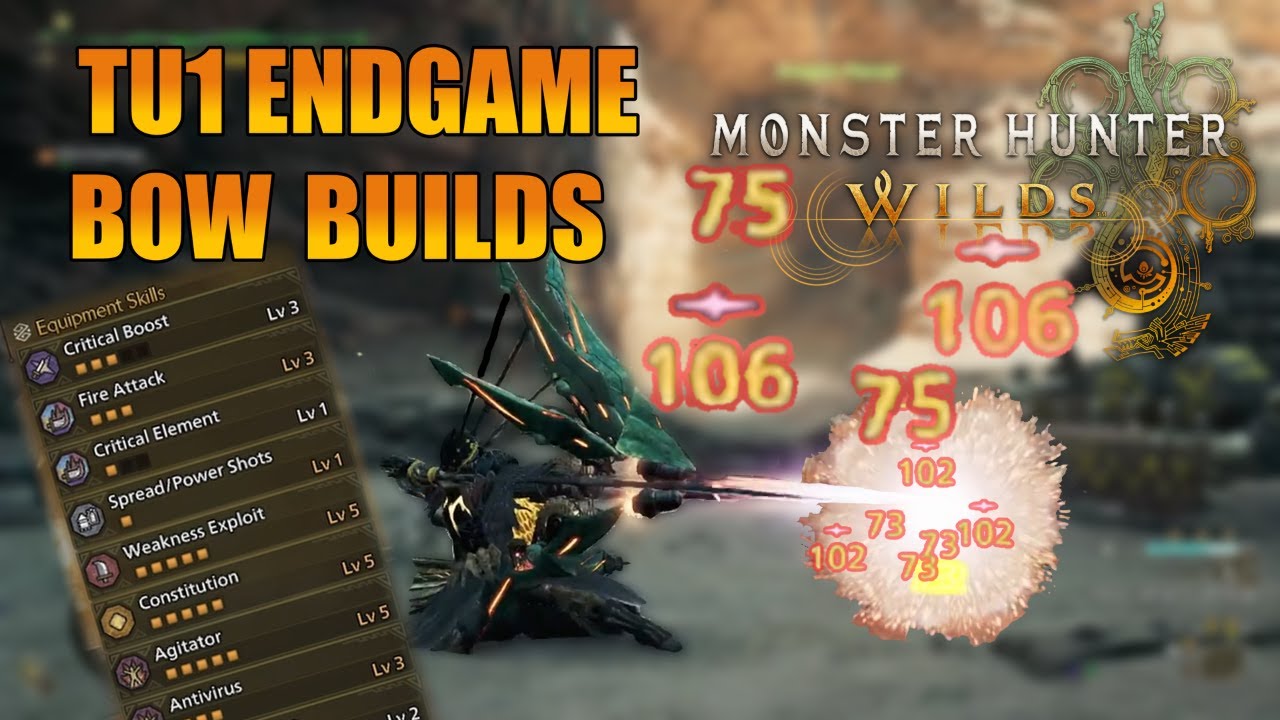 The two BEST BOW BUILDS in Monster hunter wilds bow build Title Update 1 (Pre & Post Zoh Shia)