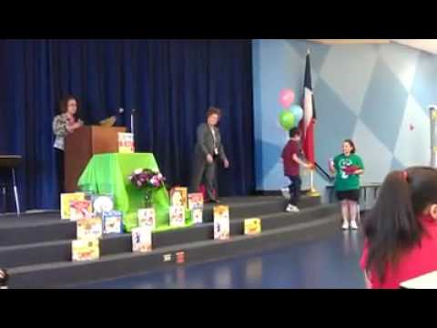 Amanda receiving an award 2013 Mrs Adamson's class Stipes Elementary